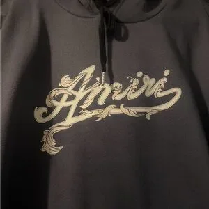 AMIRI | Tops | Amiri Black Hoodie With Cream Logo | Poshmark